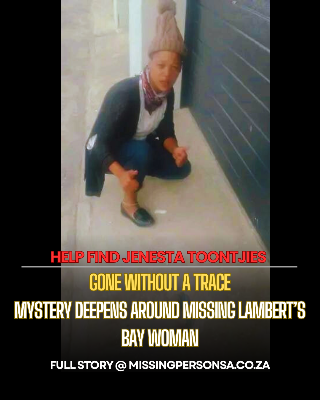 Jenesta Toontjies Missing For 3 Weeks In Lambert's Bay