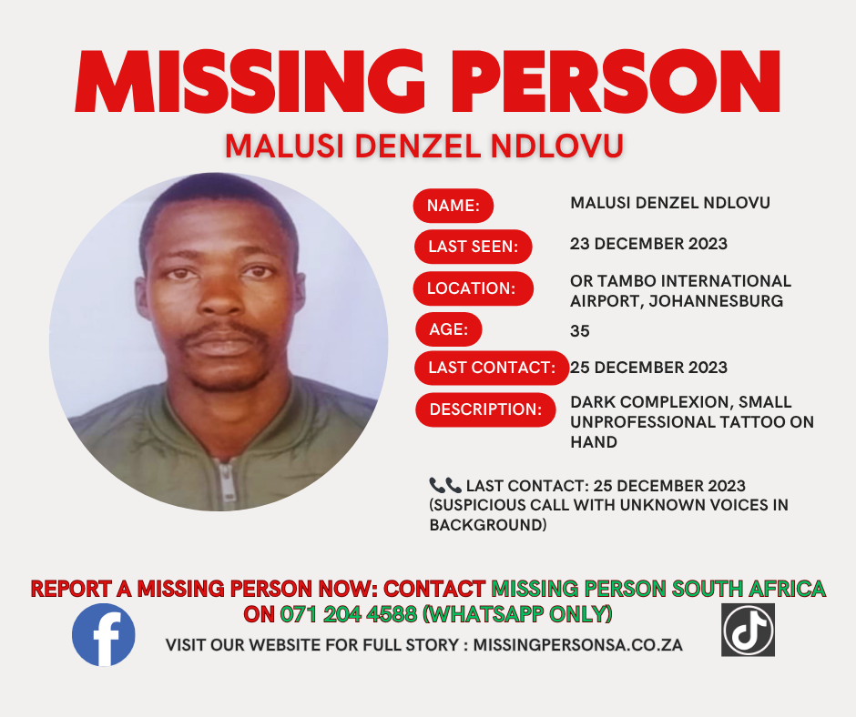 KwaMashu Man Missing After Korea Flight In 2023