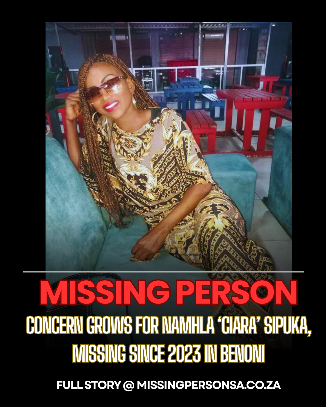 38-Year-Old Namhla Sipuka Missing In Benoni Since 2023